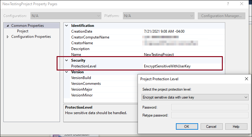 Preserving Sensitive Properties in SSIS Packages