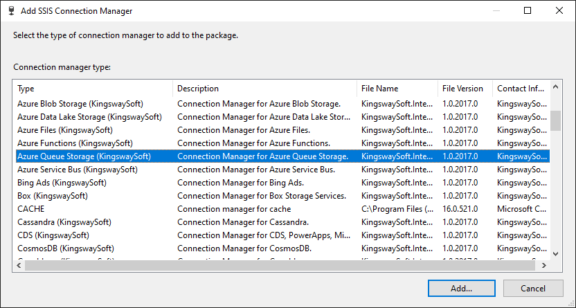 Help Manual - Azure Queue Storage Connection Manager - KingswaySoft