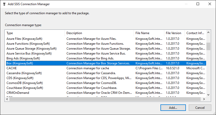 Help Manual - Box Connection Manager - SSIS Productivity Pack