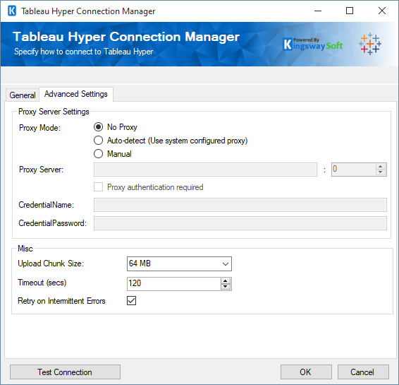 Help Manual - Tableau Hyper Connection Manager - KingswaySoft