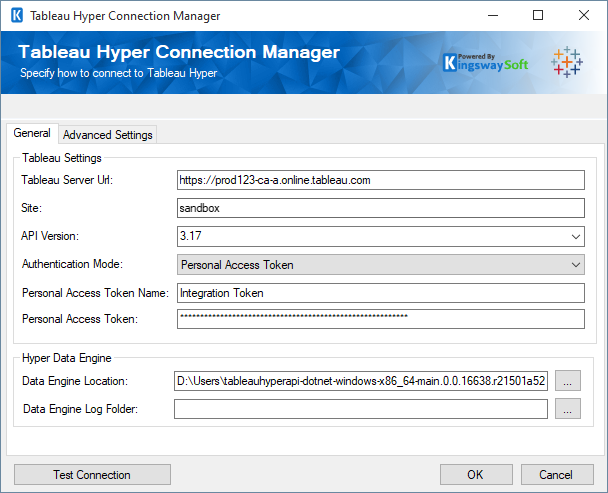Help Manual - Tableau Hyper Connection Manager - KingswaySoft