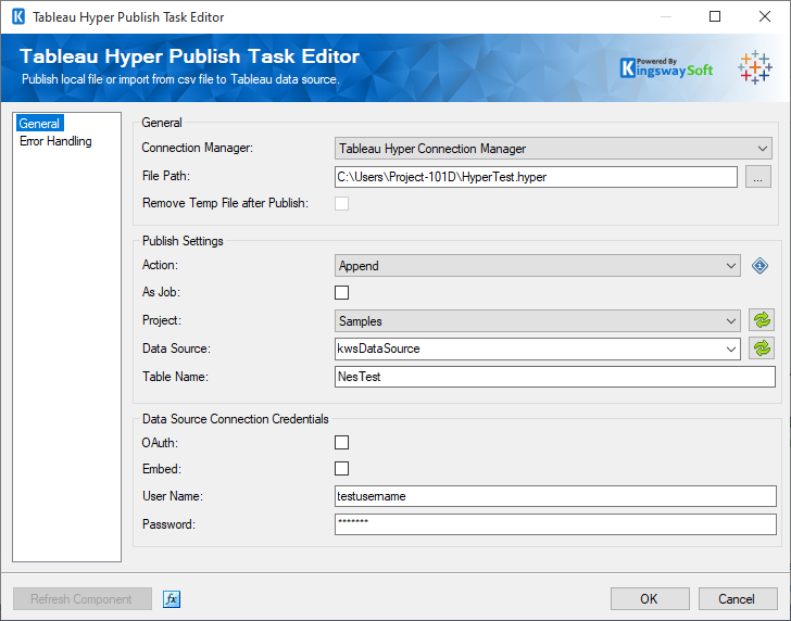 Help Manual - Tableau Hyper Publish Task - SSIS Productivity Pack ...