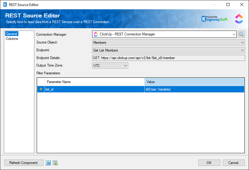 Help Manual - ClickUp Source Component - KingswaySoft